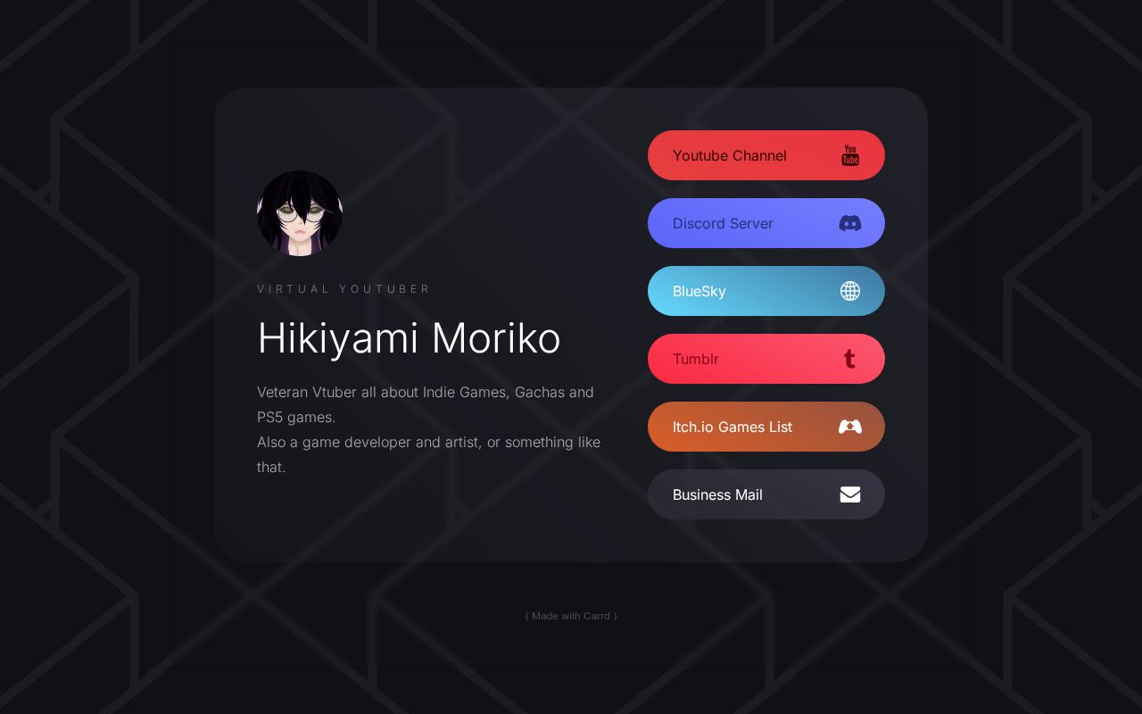 Hikiyami Moriko Vtuber